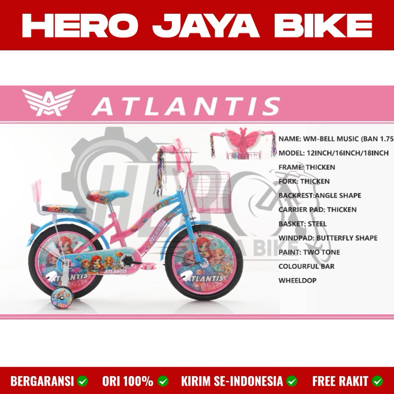 Jual Sepeda Anak Perempuan Mini Atlantis Bell Music 12 16 18inch ...