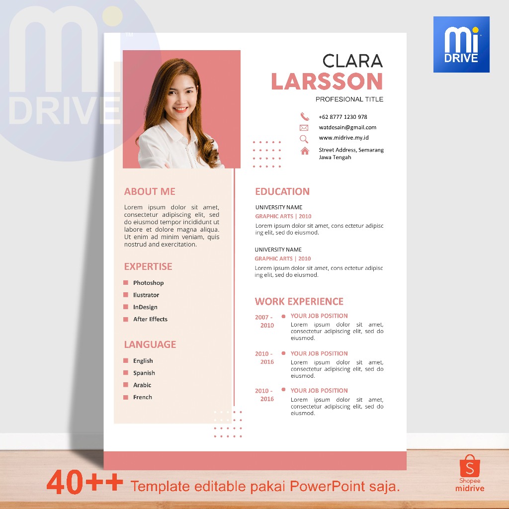 Jual Template CV Mudah Edit / Desain CV Murah / Jasa Desain CV ...