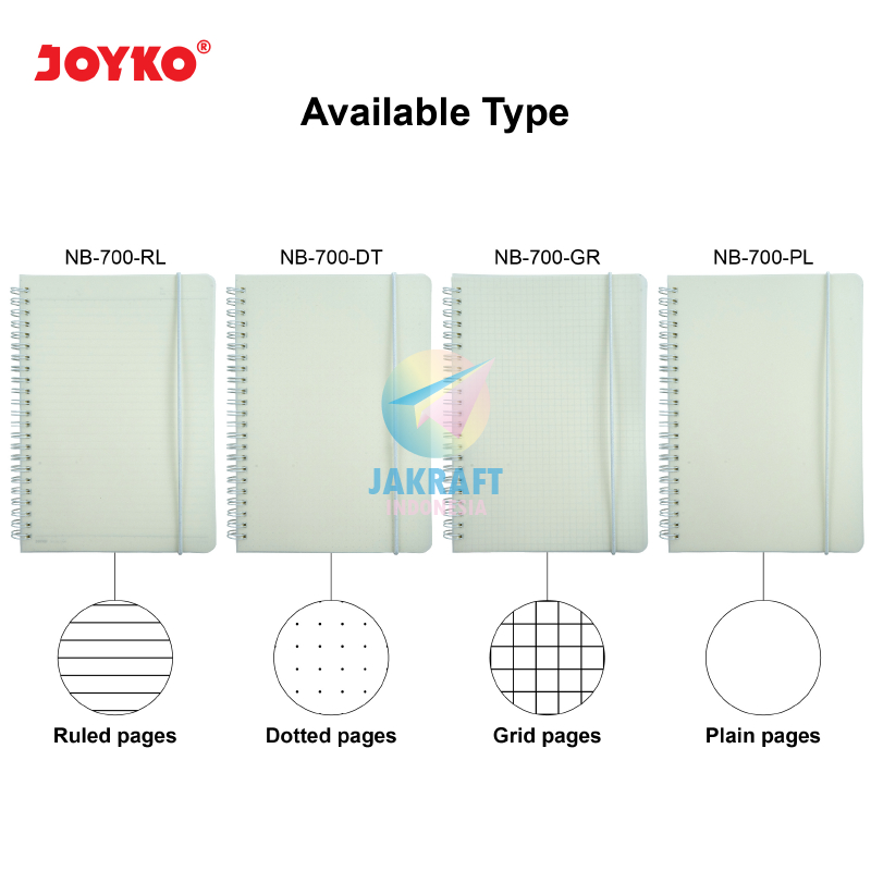 Jual (1 Pcs) Notebook Spiral Kawat Sedang A5 JOYKO NB-700 Cover Putih ...