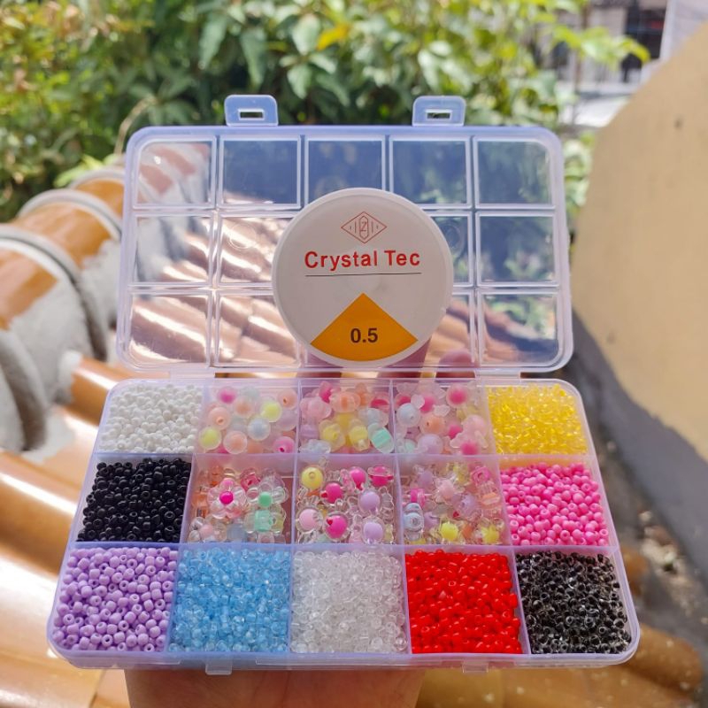 Jual Mote Manik Pasir 8/o - 3mm + Topping Mutiara, Bunga Clear, Bunga ...