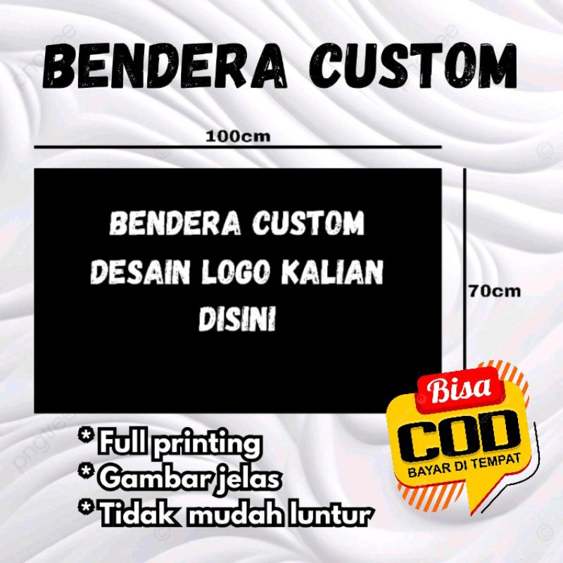 Jual Bendera custom logo sendiri FREE DESAIN ukuran 100x70cm Bendera ...
