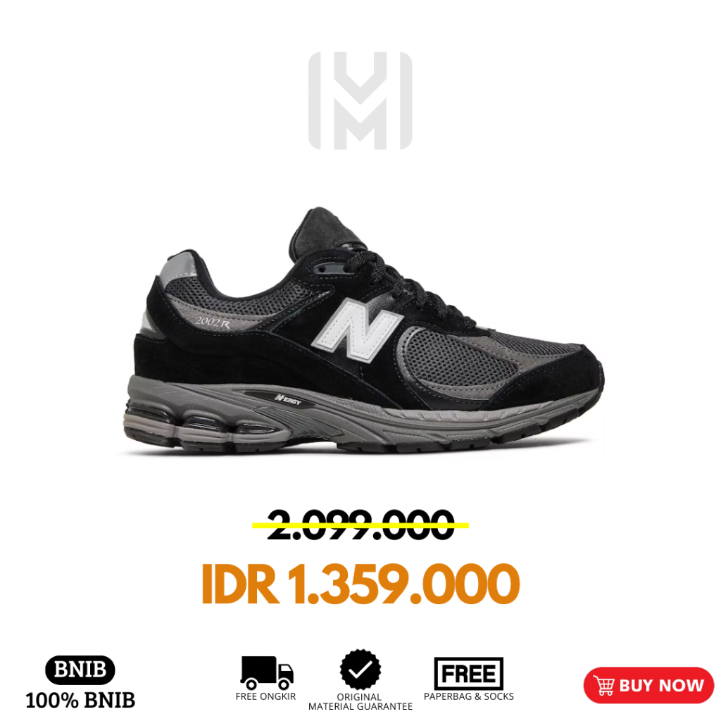 Jual Sepatu Running New Balance 2002R Black BNIB 100% Authentic ...
