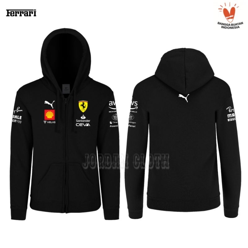 Jual Hoodie Zipper Sweater Jaket Ferrari Scuderia Team Formula One F1 ...