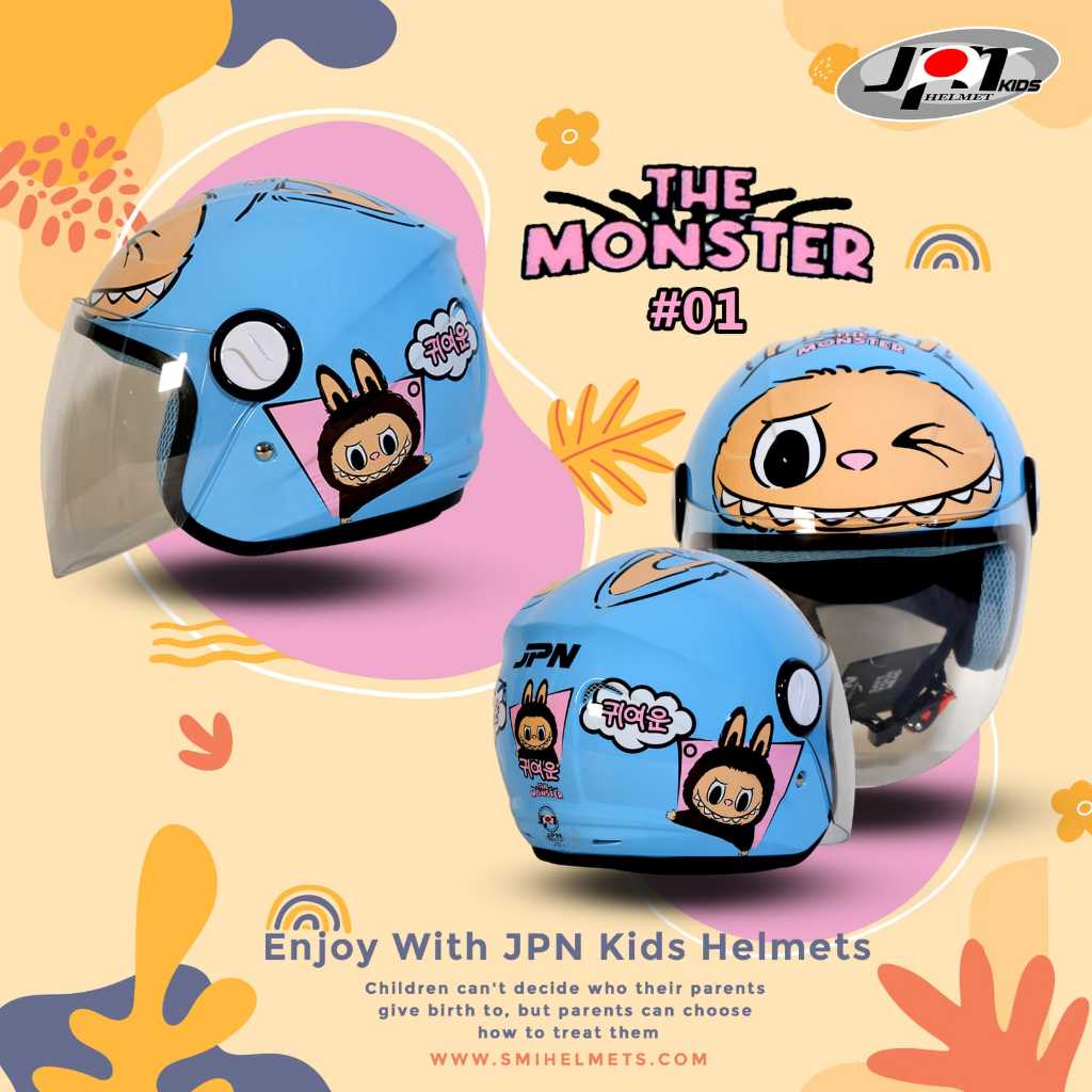 Jual Helm Motor Half Face anak Standar JPN KIDS LABUBU 1 SNI Anak pria ...