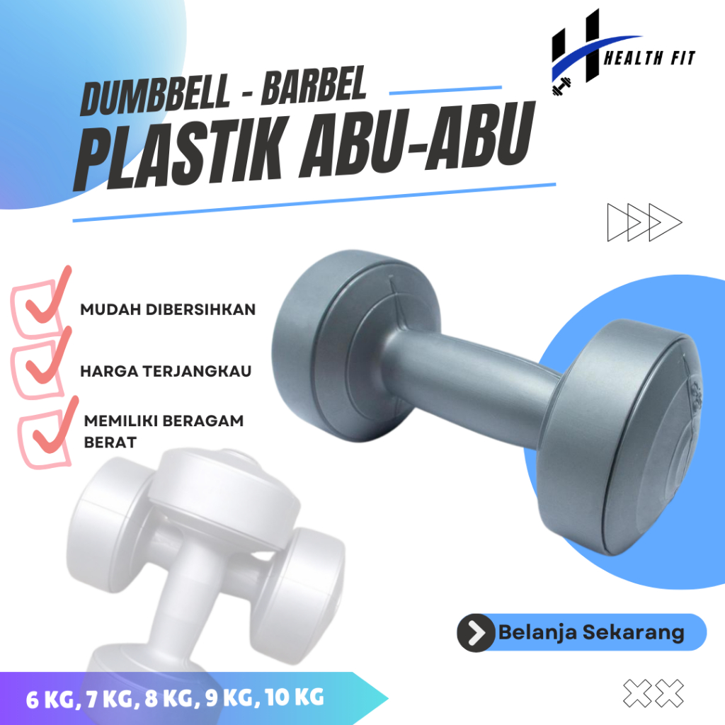 Jual Barbel Dumbbell Plastik Berat 6 - 10 KG HealthFit | Shopee Indonesia