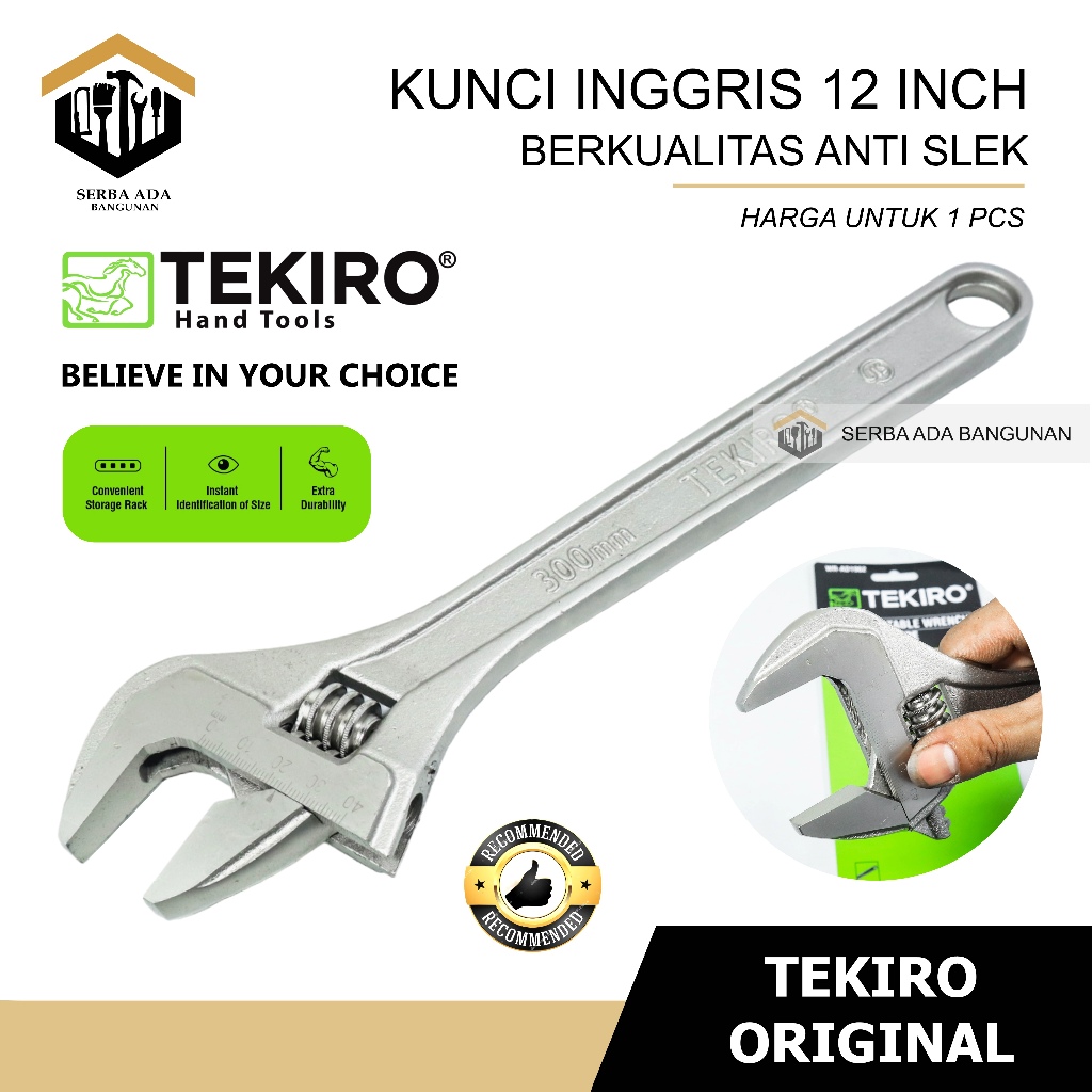 Jual SAB Tekiro Kunci inggris 12" (300mm) / adjustable wrench 12 ...