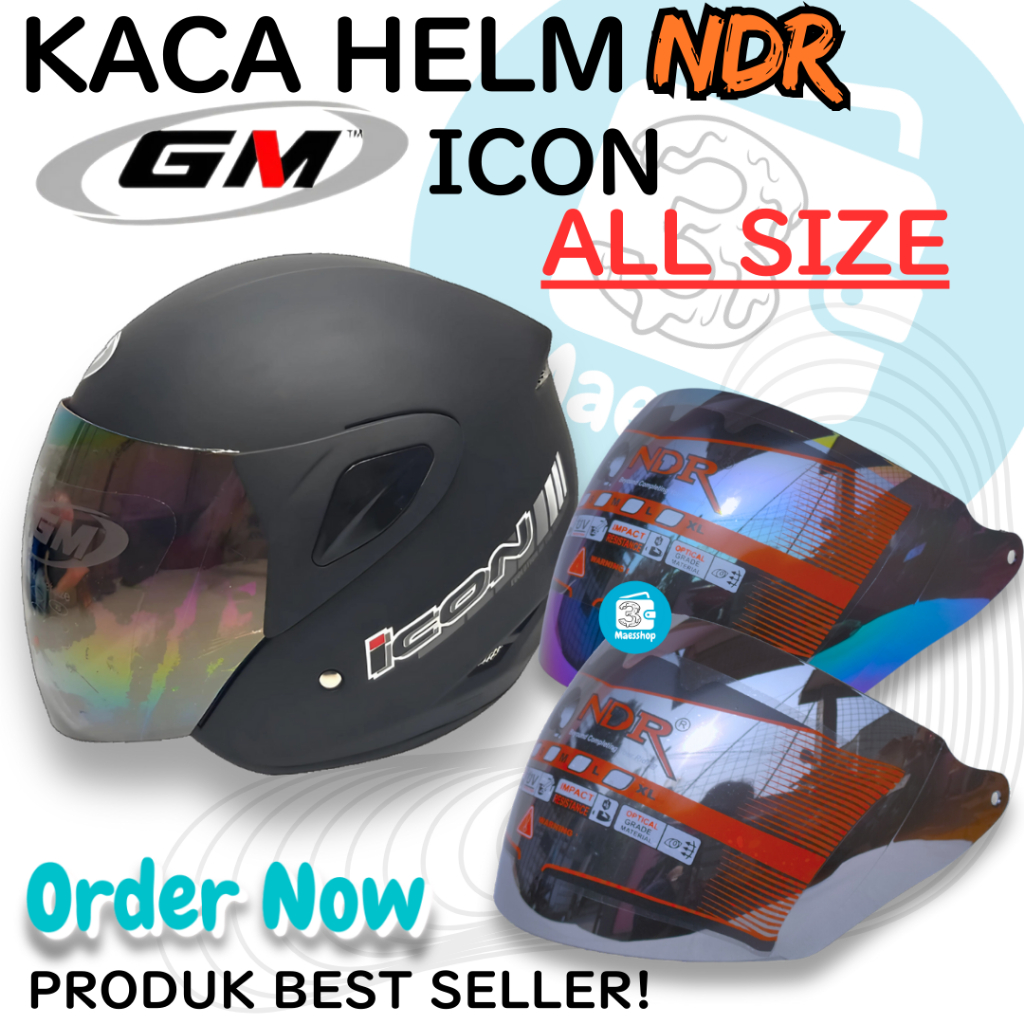 Jual Kaca Helm | Visor | GM ICON by NDR1 helmet gm | Shopee Indonesia