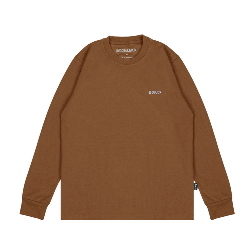 Jual Dobujack Tshirt Pure Brown Longsleeve | Shopee Indonesia