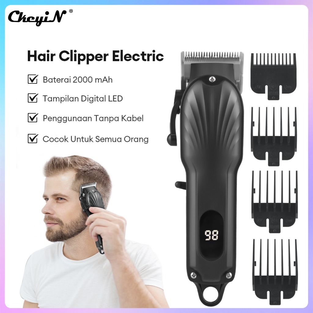 Jual CkeyiN Hair Clipper Profesional Alat Potong Rambut Alat Cukur ...