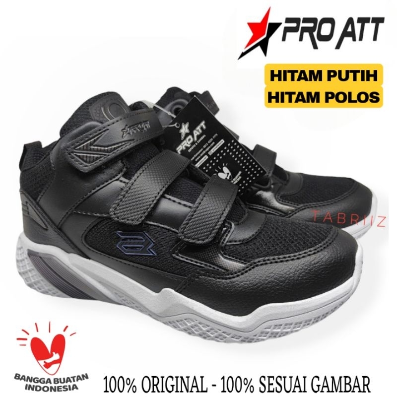 Jual Sepatu Sekolah PRO ATT Sepatu Sekolah Anak SD TK PAUD Sepatu Anak Boot Perekat Tinggi Hitam ...