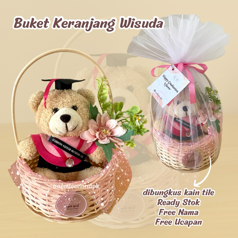 Jual BUKET KERANJANG WISUDA / FLOWER BOX / BUKET BUNGA WISUDA KERANJANG ...