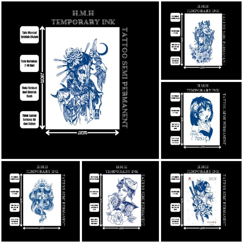 Jual BUY1 GET1 Tatto Temporer Tato Bad Girl Design Tattoo Semi ...