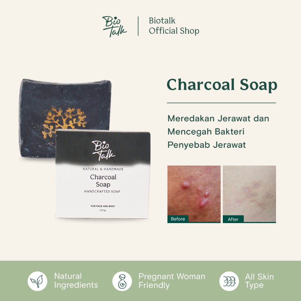 Jual [FLASH SALE] BioTalk Sabun Natural Herbal | Charcoal Soap | Kulit ...