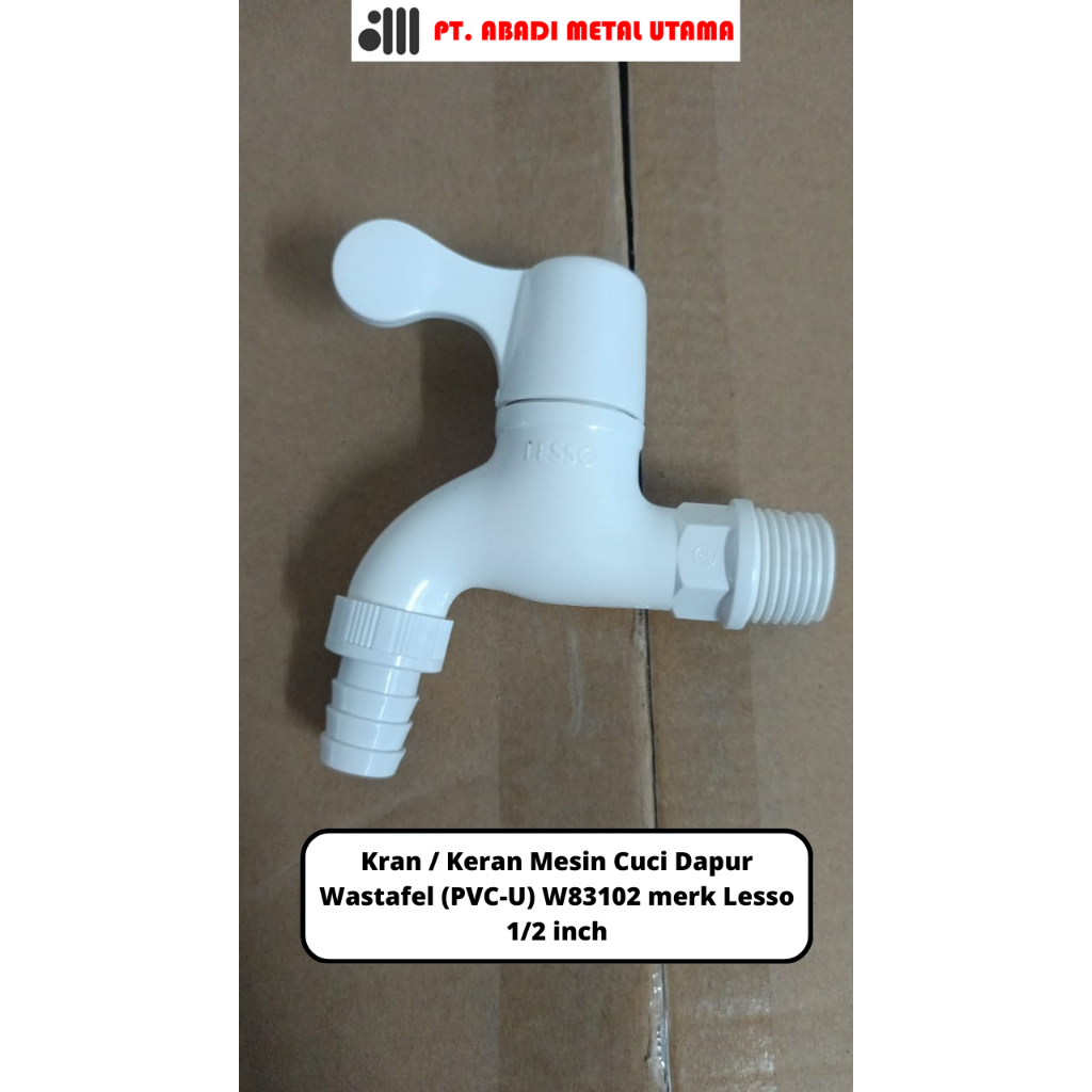 Jual Kran / Keran Mesin Cuci Dapur Wastafel (PVC-U) W83102 merk Lesso 1/2 inch | Shopee Indonesia