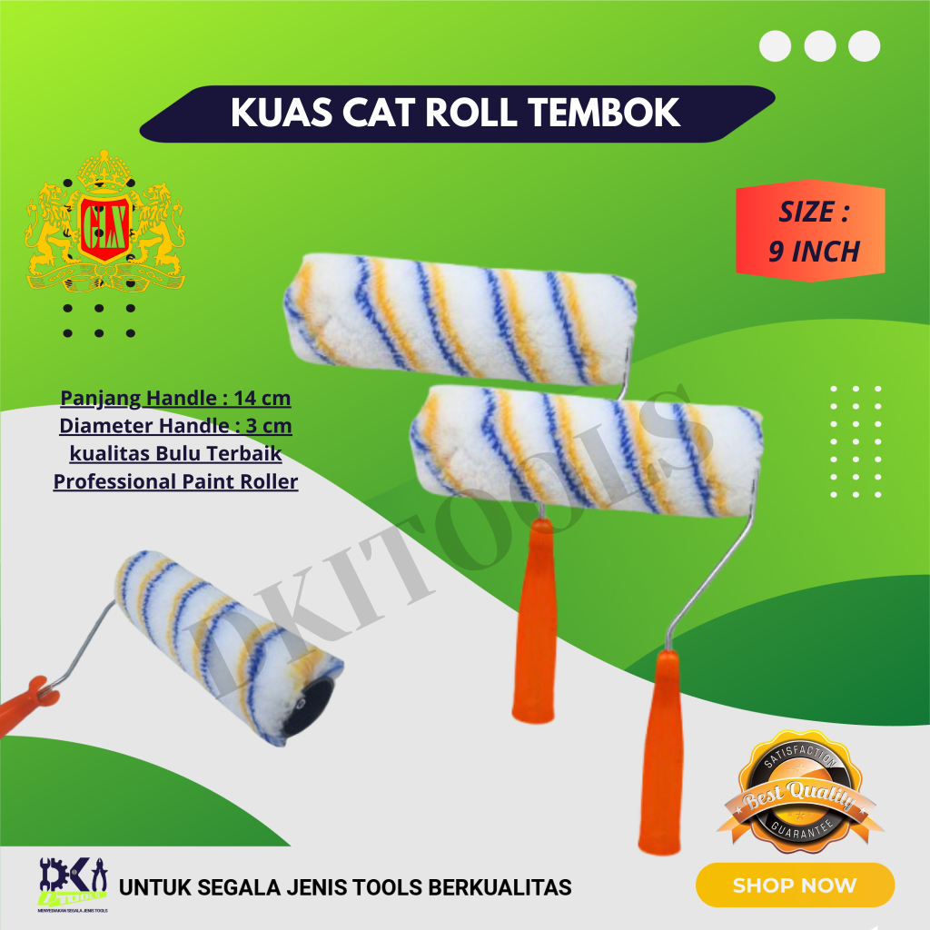 Jual GLX / A&Z Kuas Roll Gulung Cat Tembok Paint Roller 9" inch NAP | Shopee Indonesia