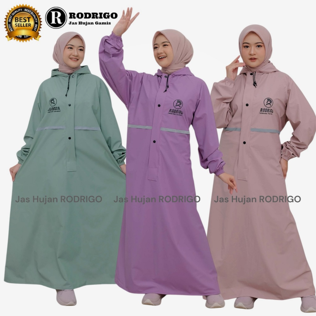 Jual MANTOL JAS HUJAN GAMIS RODRIGO PREMIUM HIJABER WATERPROOF BAHAN ...