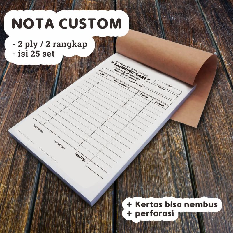Jual cetak nota custom murah 2 ply ukuran 10x16cm | Shopee Indonesia