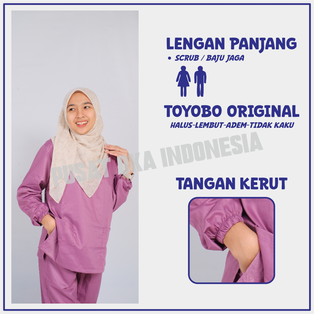 Jual Toyobo Lengan Panjanh Baju Jaga Oka Ok Perawat dokter | Shopee ...