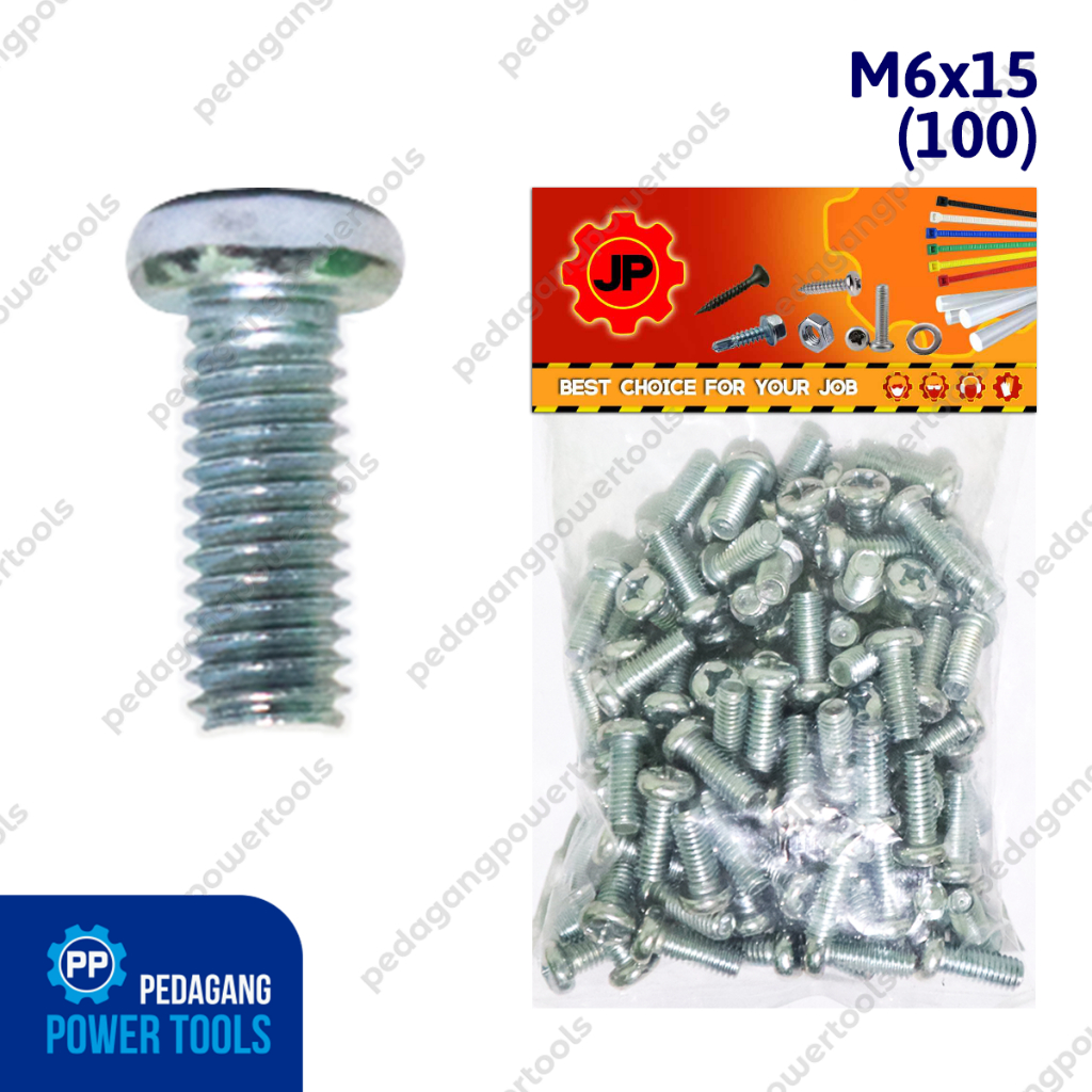 Jual BAUT JP M 6 x 15 MM - SEKRUP SKRUP BAUT JP 6x15 M6 x 15 ISI 100 ...
