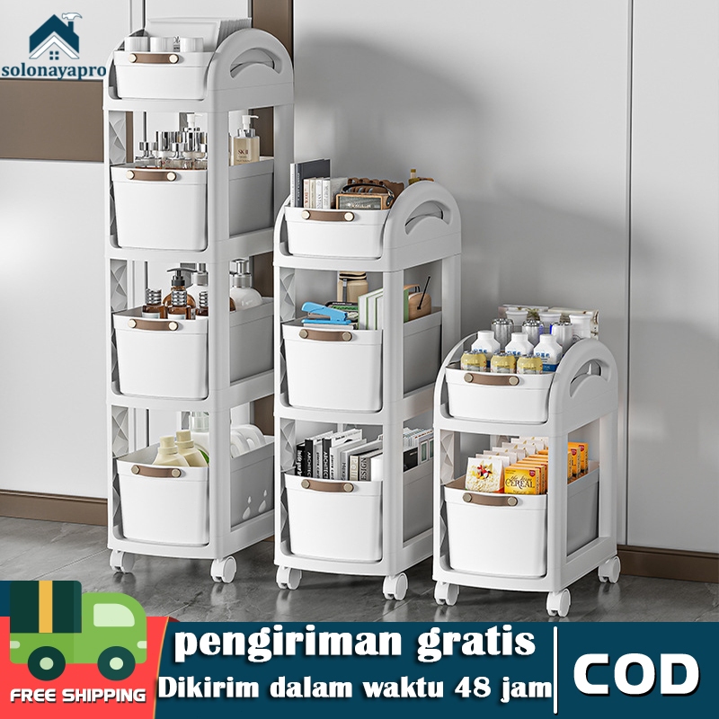 Jual Homestorage Rak Susun Penyimpanan Terbuka Serbaguna Rak Trolley ...