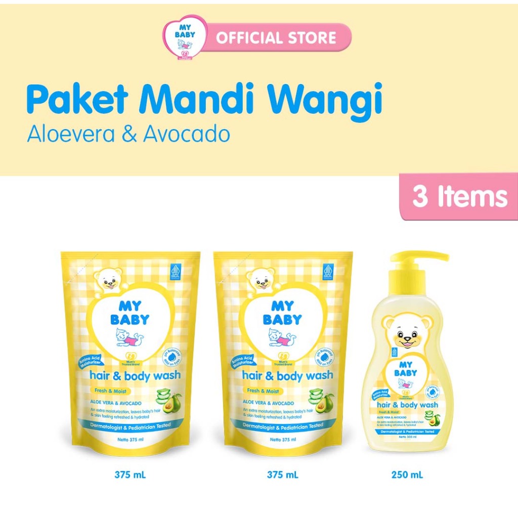 Jual MY BABY Paket Mandi Wangi Aloevera & Avocado - Yellow | Shopee ...