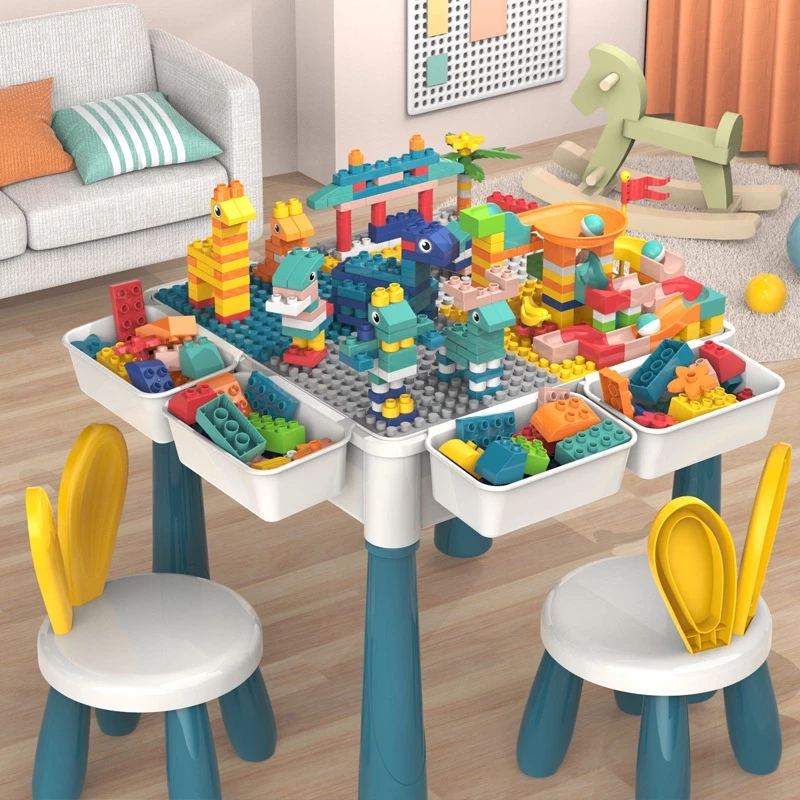 Jual Mainan Meja Lego Anak Belajar Set Kursi Building Block Anak ...