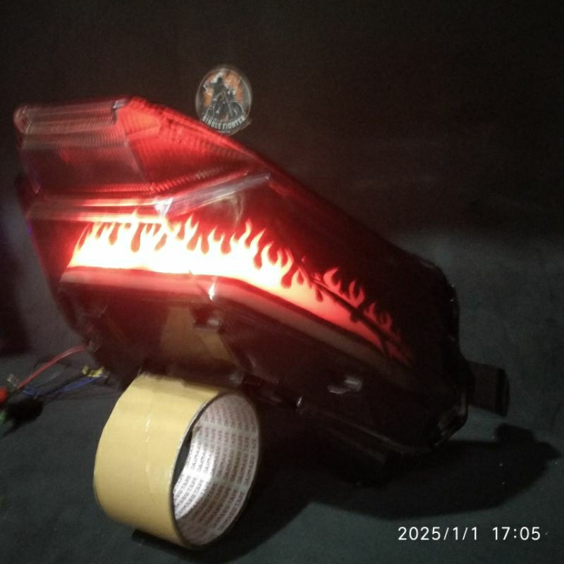 Jual (TERLARIS) Stoplamp RGB 210mode Vario 160/ Stoplamp RGB motif Api ...