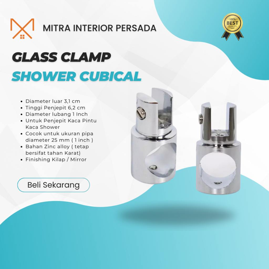 Jual Braket Pipa Konektor Glass Clamp Pipa 1 inch Shower Pipa Ke Kaca ...