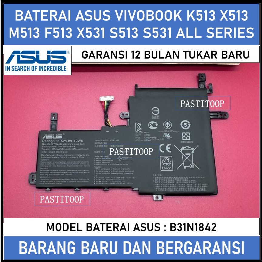 Jual Baterai Laptop Asus Vivobook 15 OLED M513 M513U M513UA M513I M513IA B31N1842 Original ...