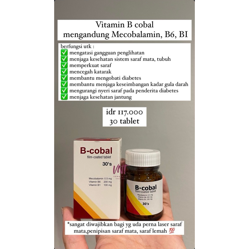 Jual b cobal vitamin mata, saraf mata , gula darah | Shopee Indonesia