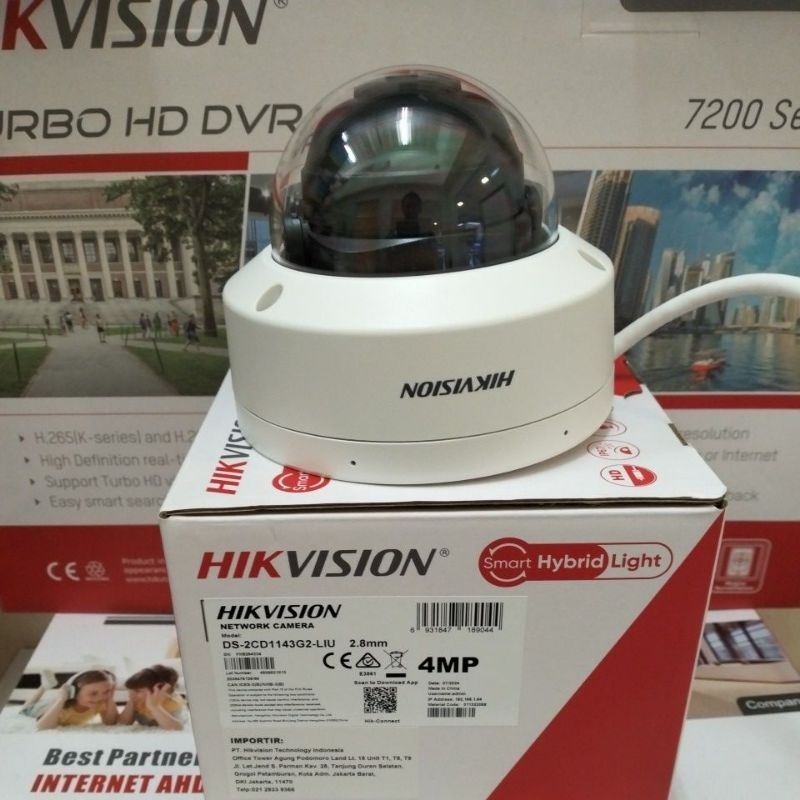 Jual IP KAMERA HIKVISION 4MP INDOOR DOME DS-2CD1143G2-LIU SMART HYBRID LIGHT IR KAMERA ORIGINAL ...