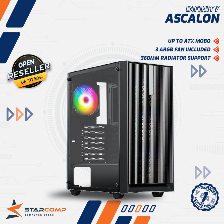 Jual INFINITY ASCALON 3 Fan RGB Casing ATX | Shopee Indonesia