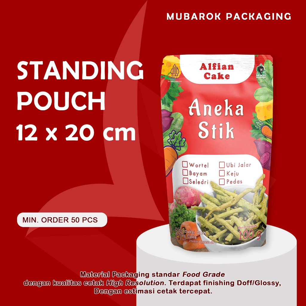 Jual Mubarok Packaging - Ukuran 12x20cm Cetak Kemasan Standing Pouch ...