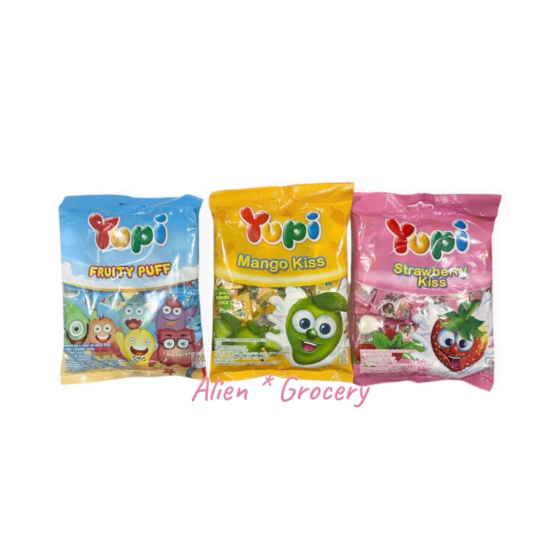 Jual YUPI Strawberry Mango Kiss Fruity Puff 120gr | Shopee Indonesia