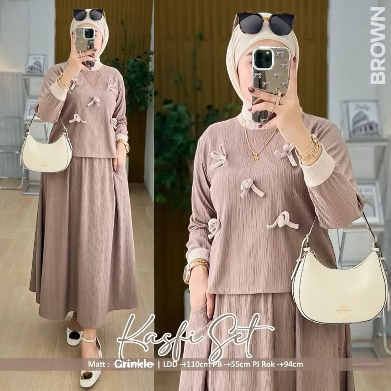 Jual KASFI SET PITA ROK CRINKLE AIRFLOW LD 110 // SETELAN ROK PITA ONE SET WANITA POLOS ...