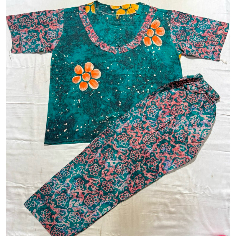 Jual jumbo LD 122cm SETELAN BATIK CAP SUPER MOTIF NEW BUNGA SOFT ...