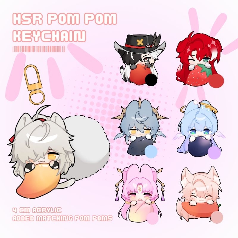 Jual HSR / Honkai Star Rail Pom pom charm keychain [ Jingyuan Robin ...