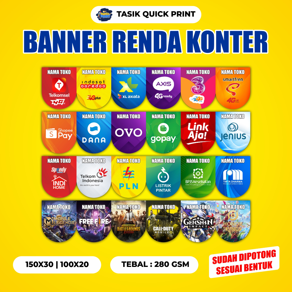 Jual BANNER KONTER RENDA HIASAN 310GSM/ SPANDUK RENDA HIASAN GANTUNG NEW DESIGN | Shopee Indonesia