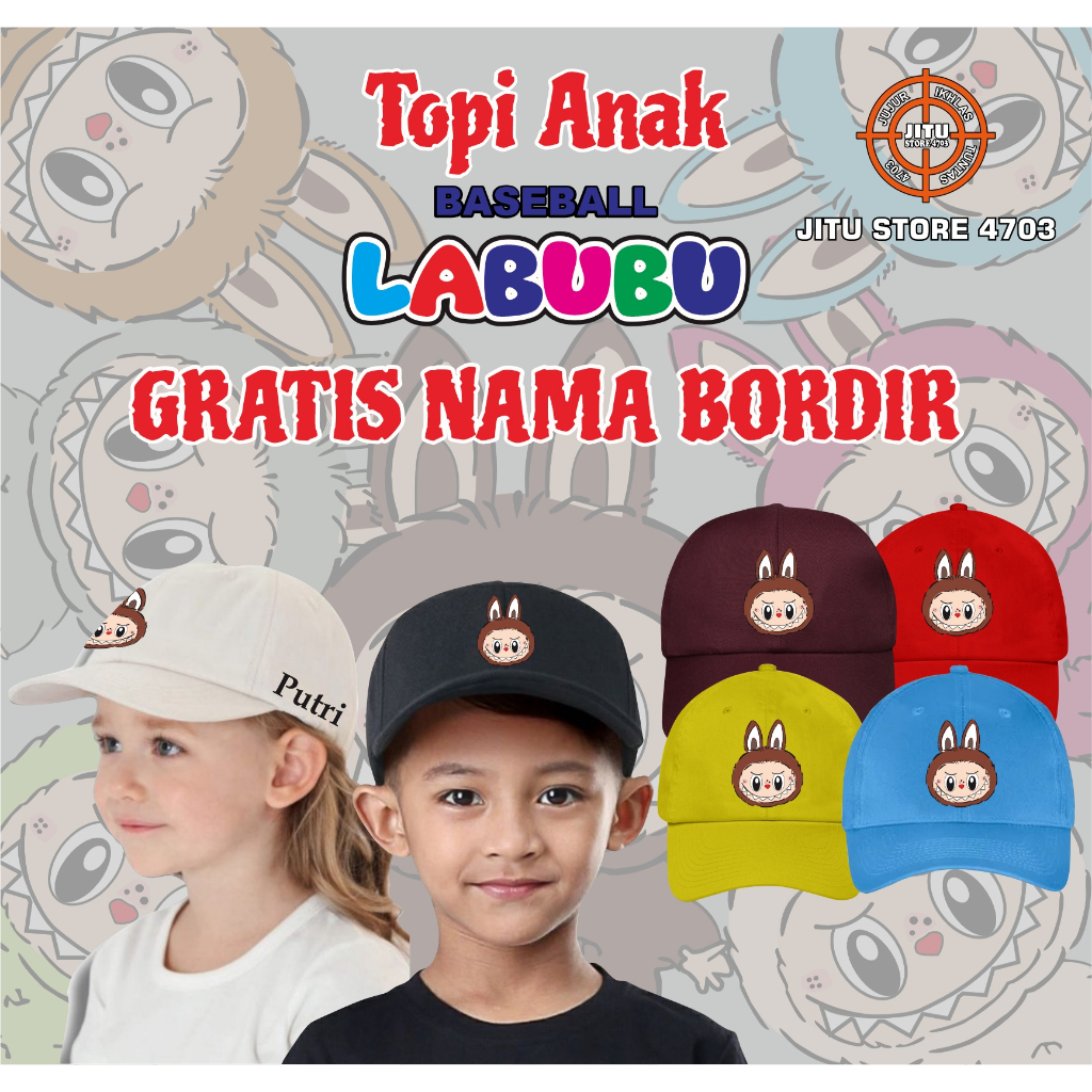 Jual Topi Labubu Anak Baseball Sablon Motif Labubu | Shopee Indonesia
