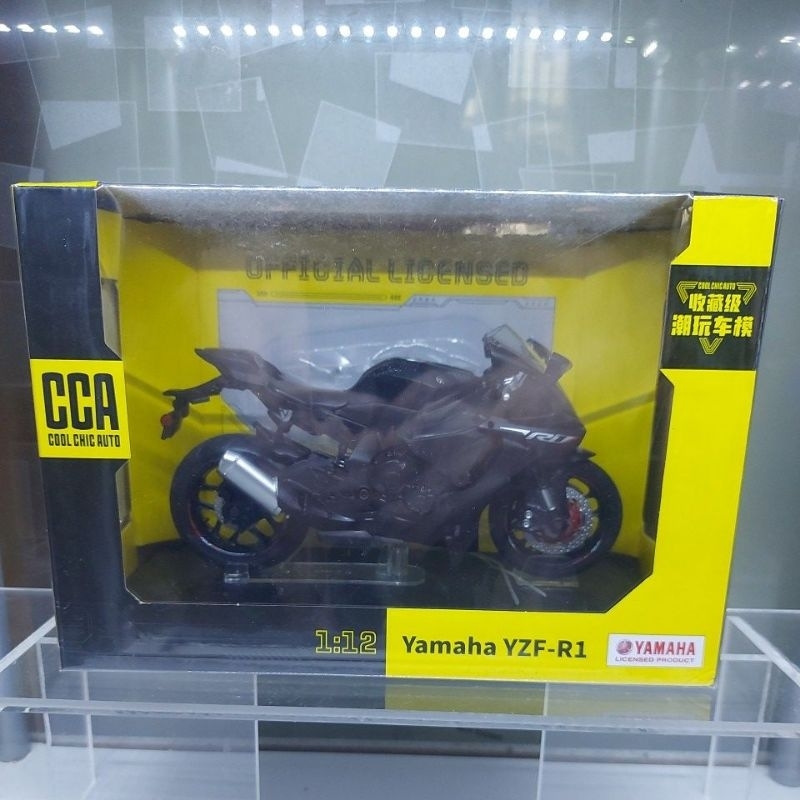 Jual Diecast CCA 1:12 Yamaha YZF-R1 black | Shopee Indonesia