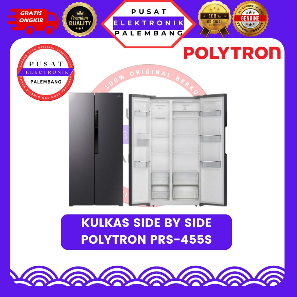 Jual KULKAS SIDE BY SIDE POLYTRON PRS-455S KULKAS SIDE BY SIDE ...