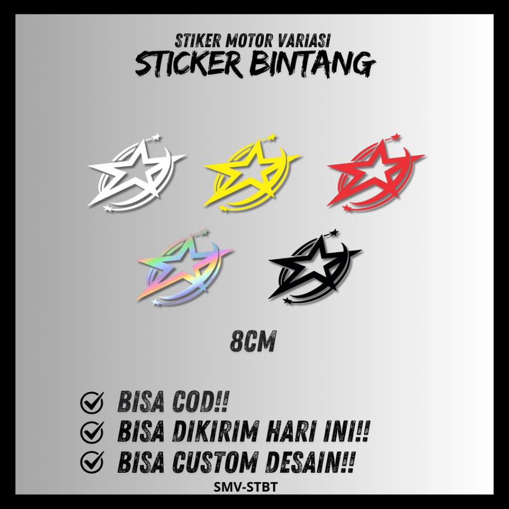 Jual Stiker Variasi Bintang Helm Motor Sticker Helm Kekinian Bintang ...