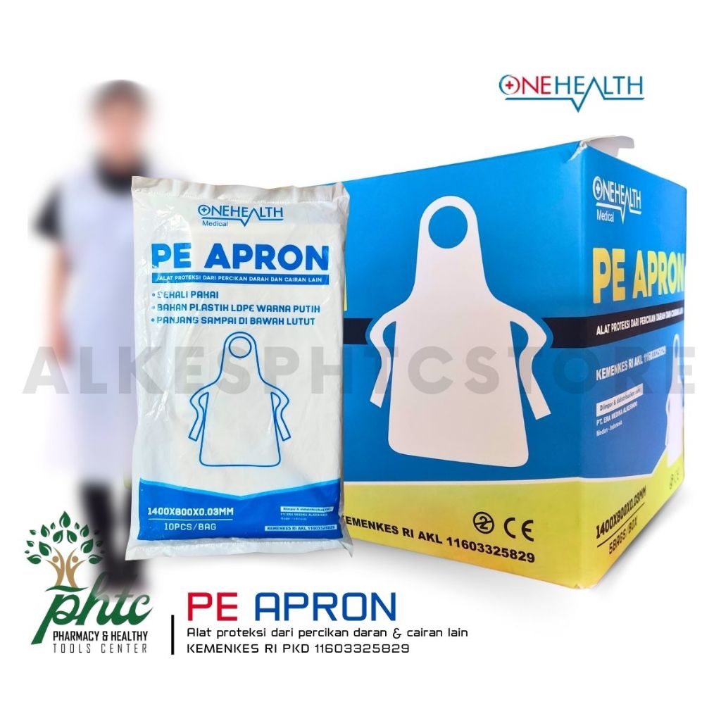 Jual ONEHEALTH Apron Plastik Tebal Celemek Plastik Medis Industri Dapur ...
