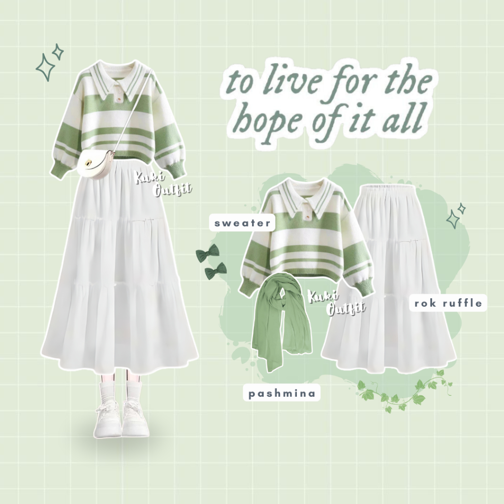 Jual Oneset Rok Korean Style (Sweater, Rok, Hijab) One Set Wanita Hijab ...