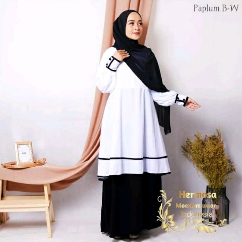Jual Hermosa - Seragam Kantor Muslimah Bahan Paplum One Set | Seragam ...