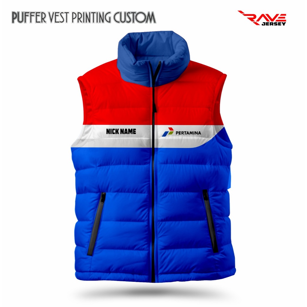 Jual ROMPI PUFFER/DACRON/GELEMBUNG PERTAMINA SPBU FULL PRINTING CUSTOM ...