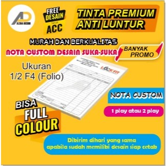 Jual Aldina Cetak Nota Custom 2 ply dan 1 ply ukuran polio 1/2 Custom ...