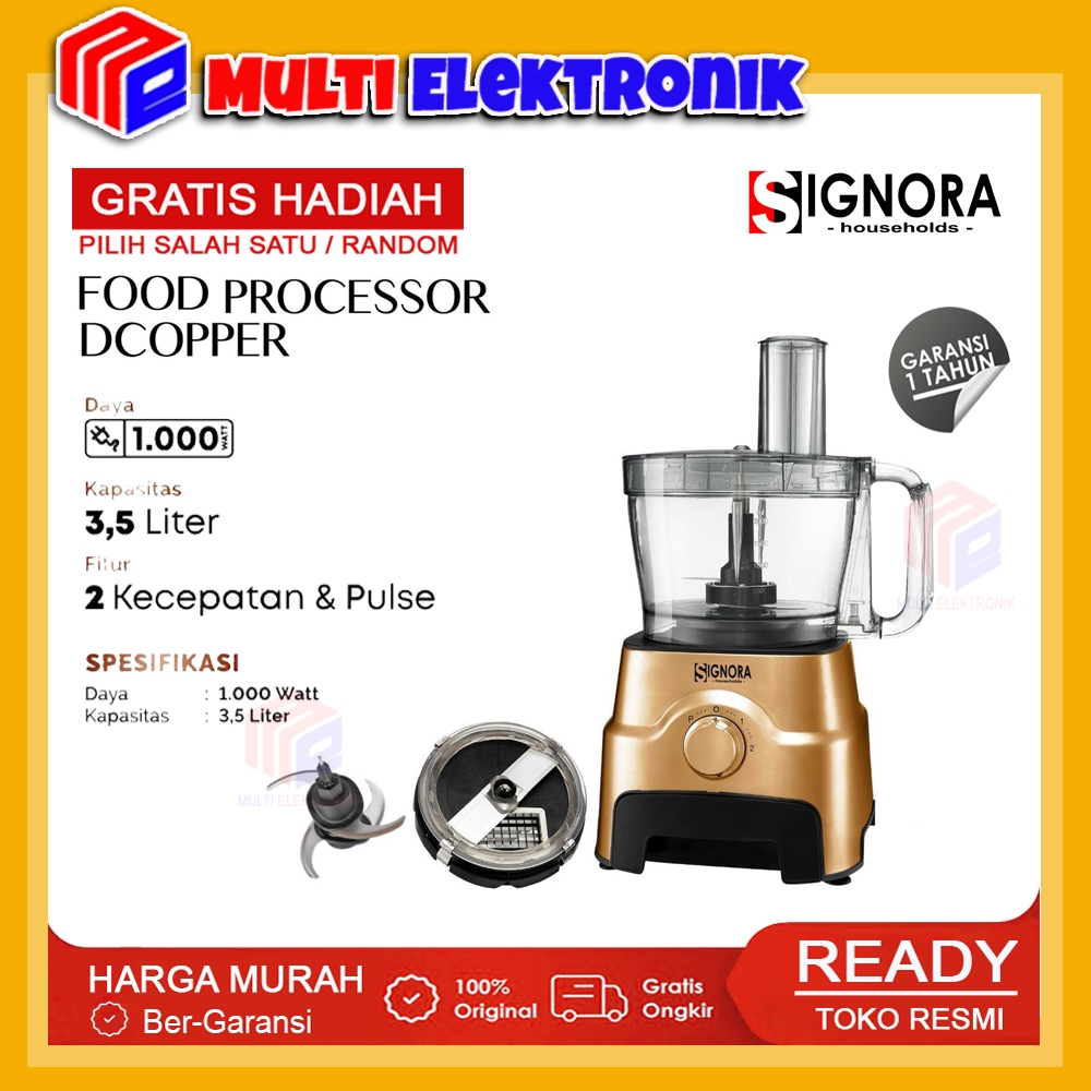 Jual Signora Food Processor Dcopper Cubic Cutter & Two Layer Blades ...