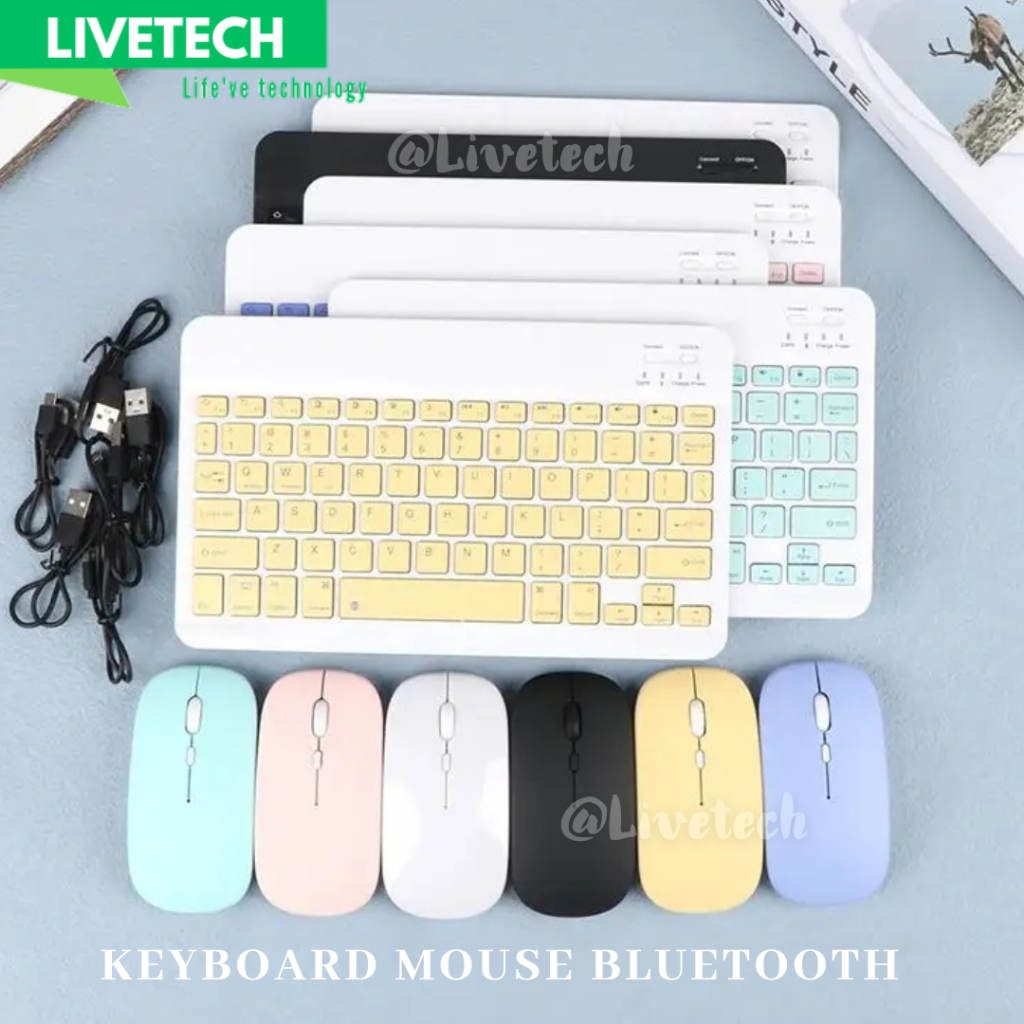 Jual LIVETECH 10 inch Wireless Bluetooth Keyboard Mouse Lightweight ...