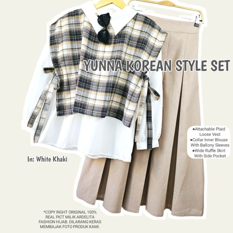 Jual ARDELITA - Yunna 3IN1 Set Korean Style Hijab OOTD Remaja Wanita Dewasa Keren Kekinian ...